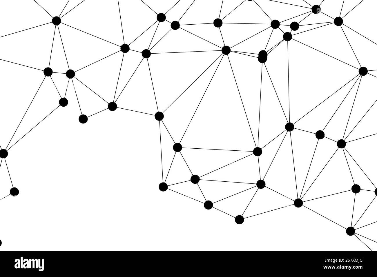 Abstract Polygonal Mesh with Black Nodes and Thin Lines, Creating a ...