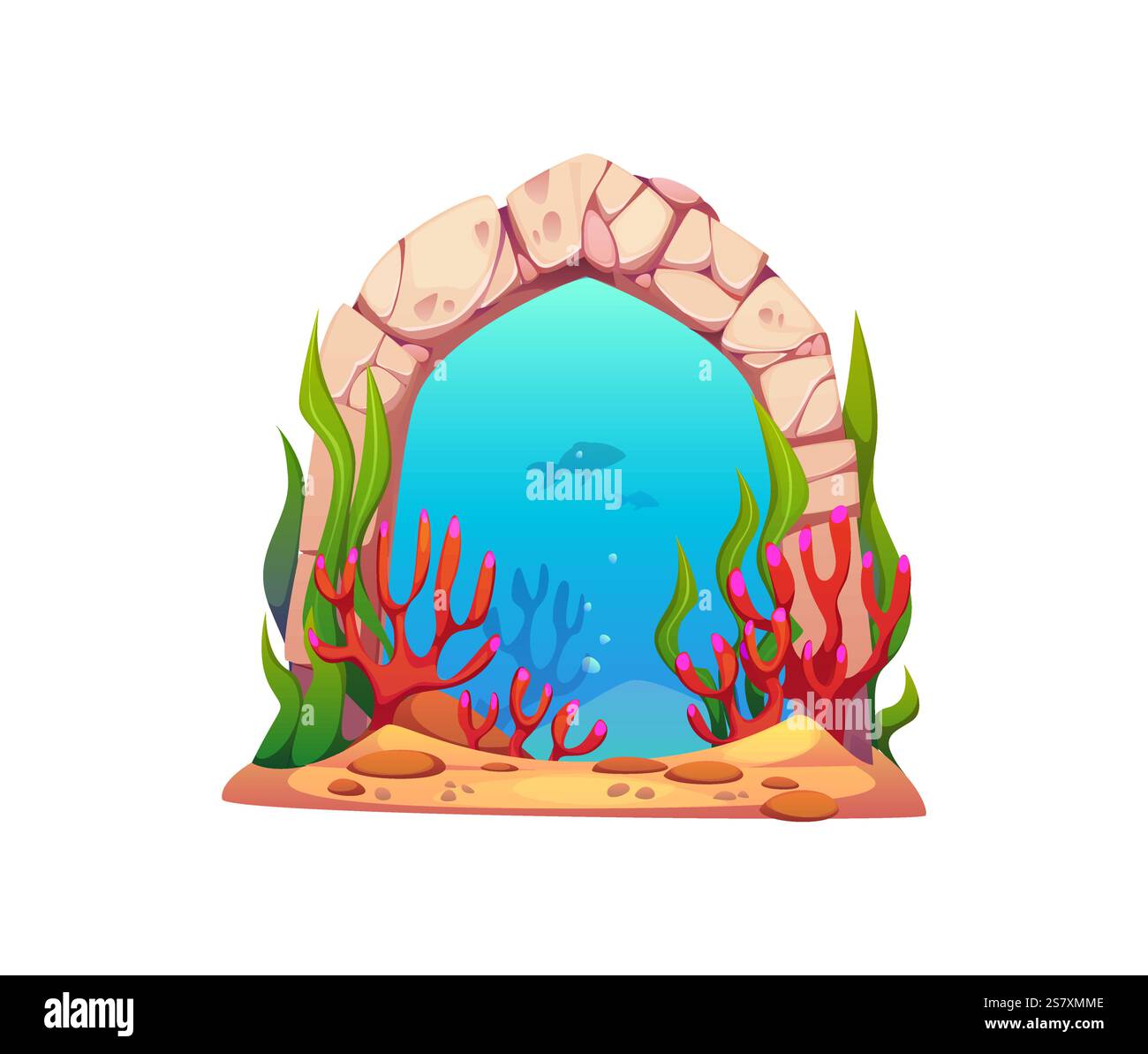 Game underwater sea portal, magic stone gate and door crafted from ...