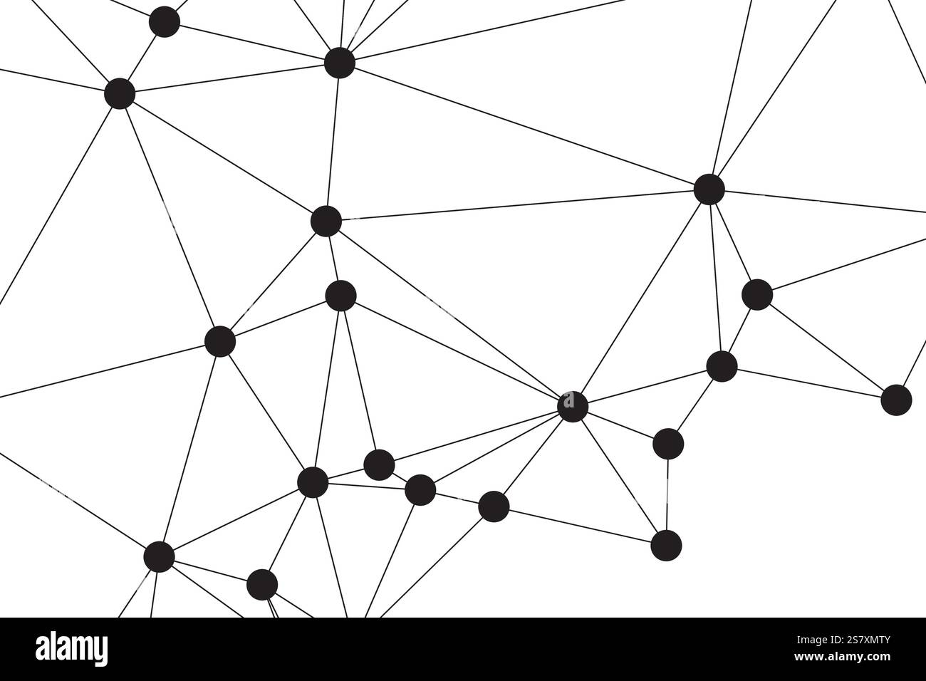 Abstract Polygonal Mesh with Black Nodes and Thin Lines, Creating a ...