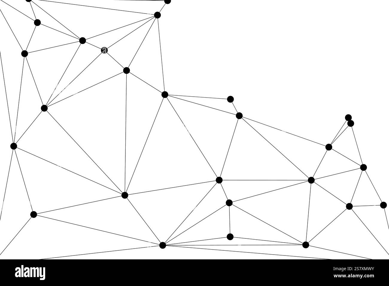 Abstract Polygonal Mesh with Black Nodes and Thin Lines, Creating a ...