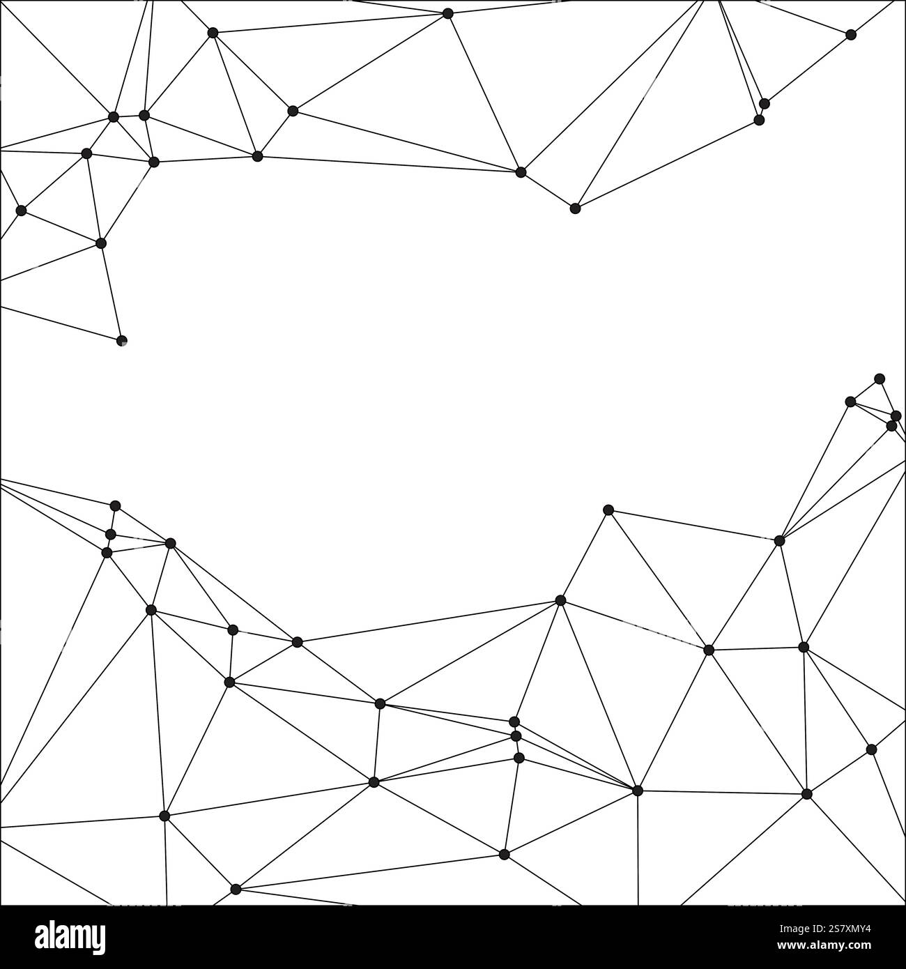 Abstract Polygonal Mesh with Black Nodes and Thin Lines, Creating a ...