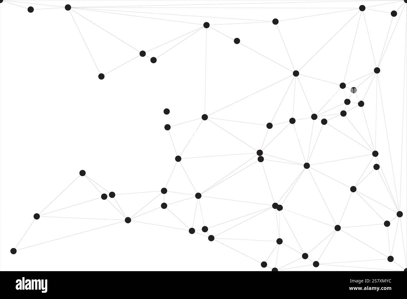 Abstract Polygonal Mesh with Black Nodes and Thin Lines, Creating a ...