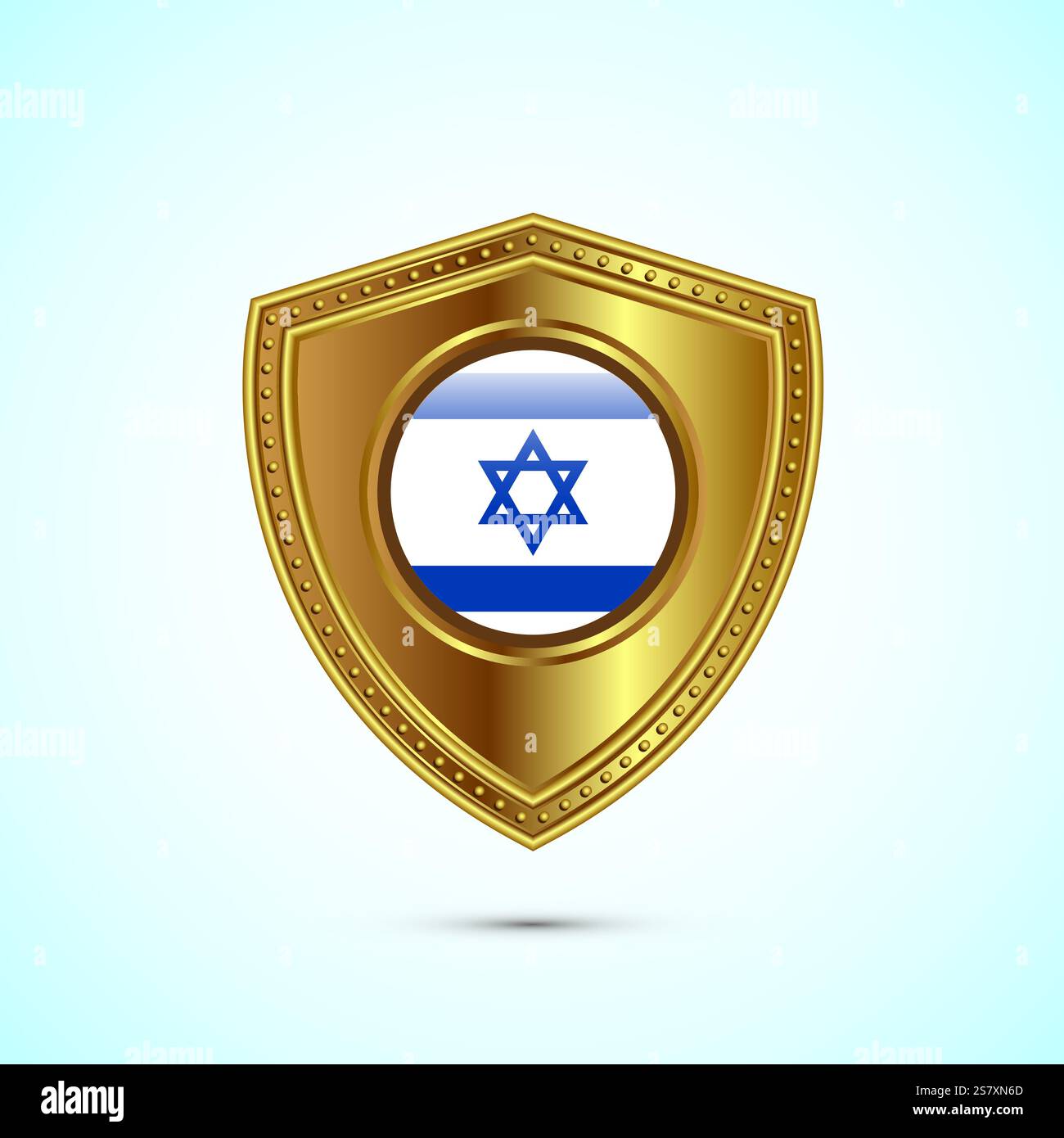 Rounded flag of Israel with glossy gold shield Stock Vector Image & Art ...