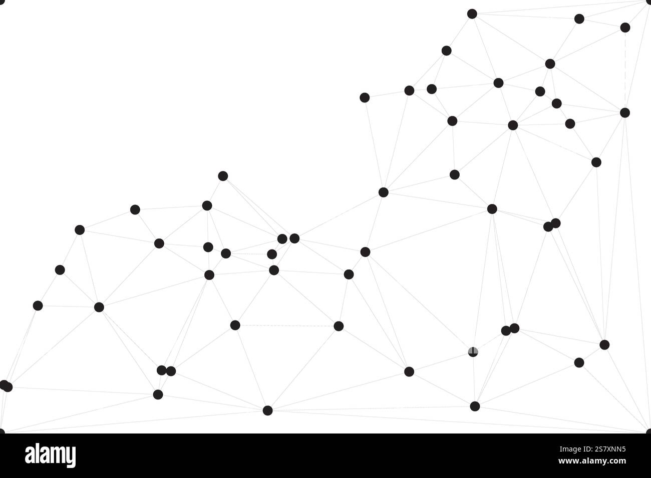Abstract Polygonal Mesh with Black Nodes and Thin Lines, Creating a ...