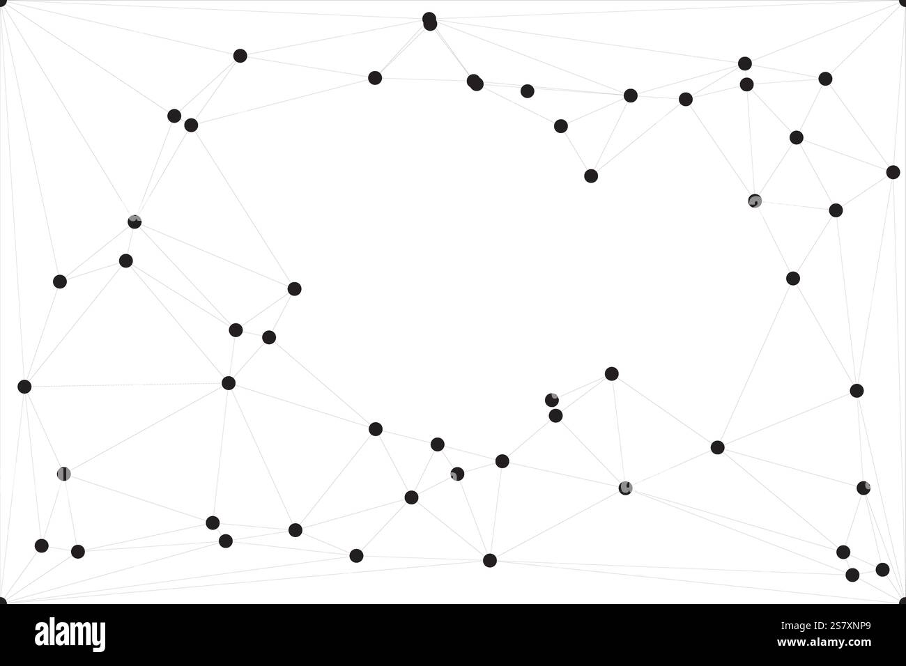 Abstract Polygonal Mesh with Black Nodes and Thin Lines, Creating a ...