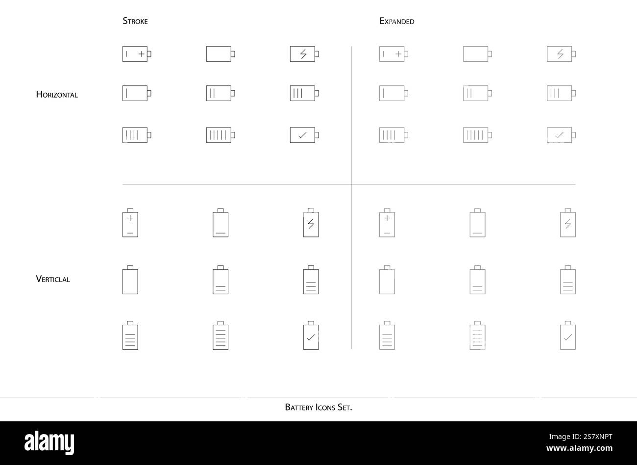 Battery Icons Set - High-Quality Vector Images of Battery Levels and ...