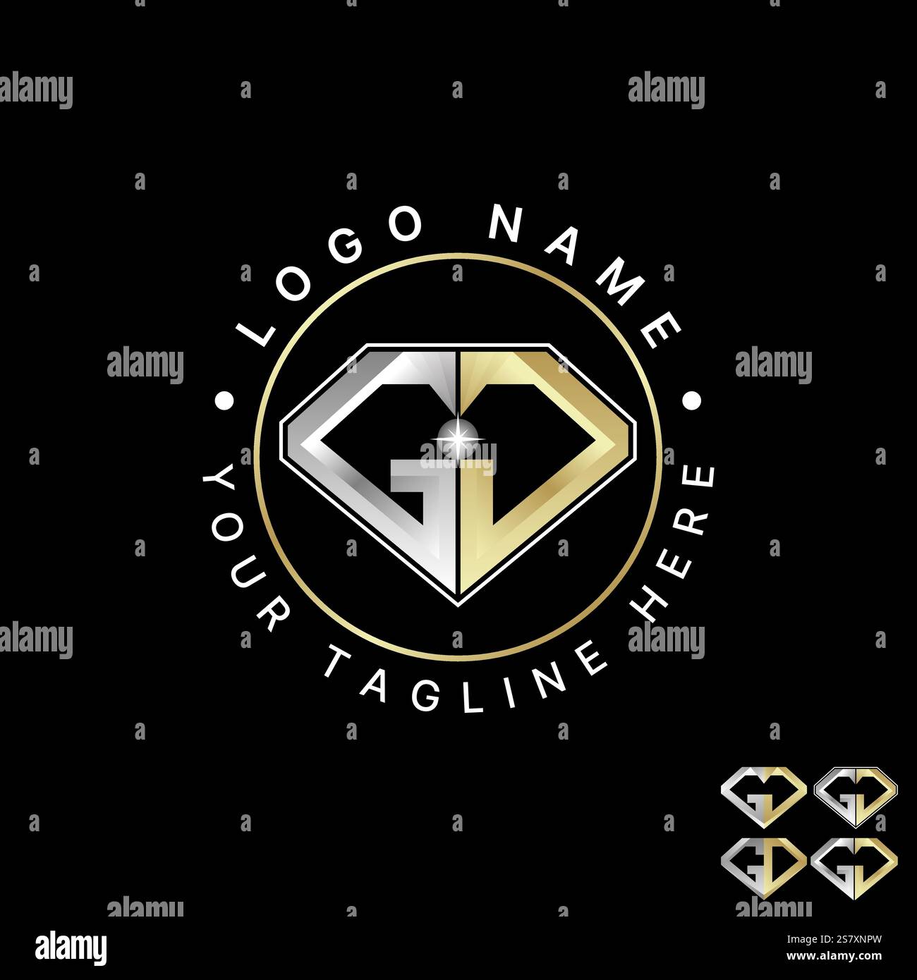 Logo design graphic concept creative premium vector stock image graphic initial GC GD font ...