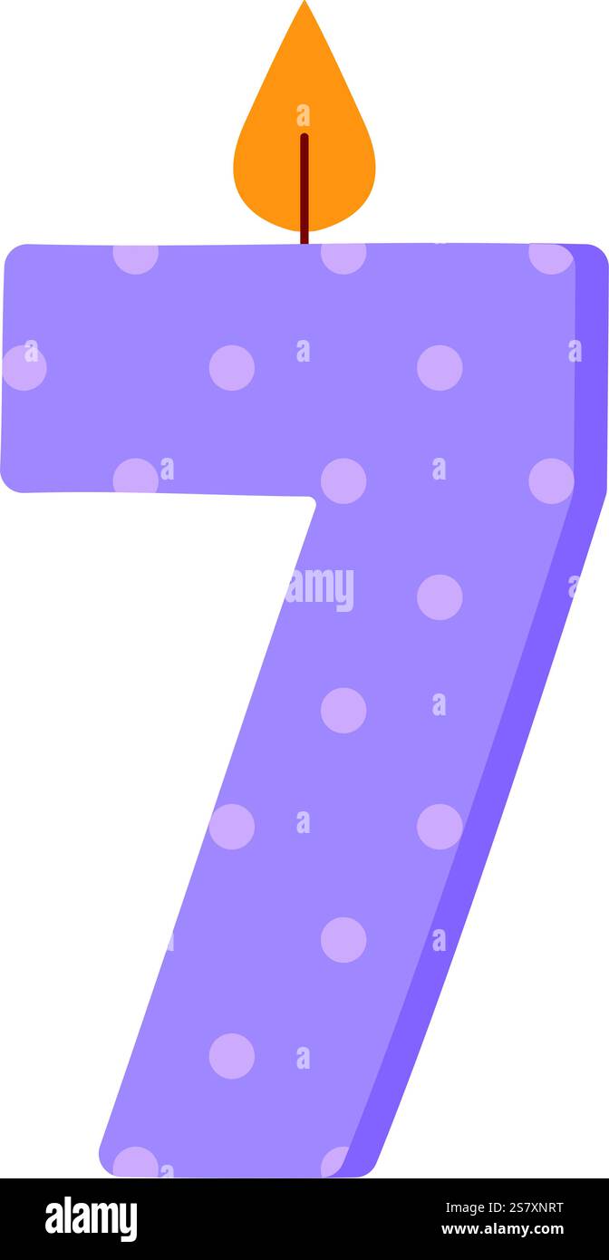 birthday candle number seven Stock Vector Image & Art - Alamy