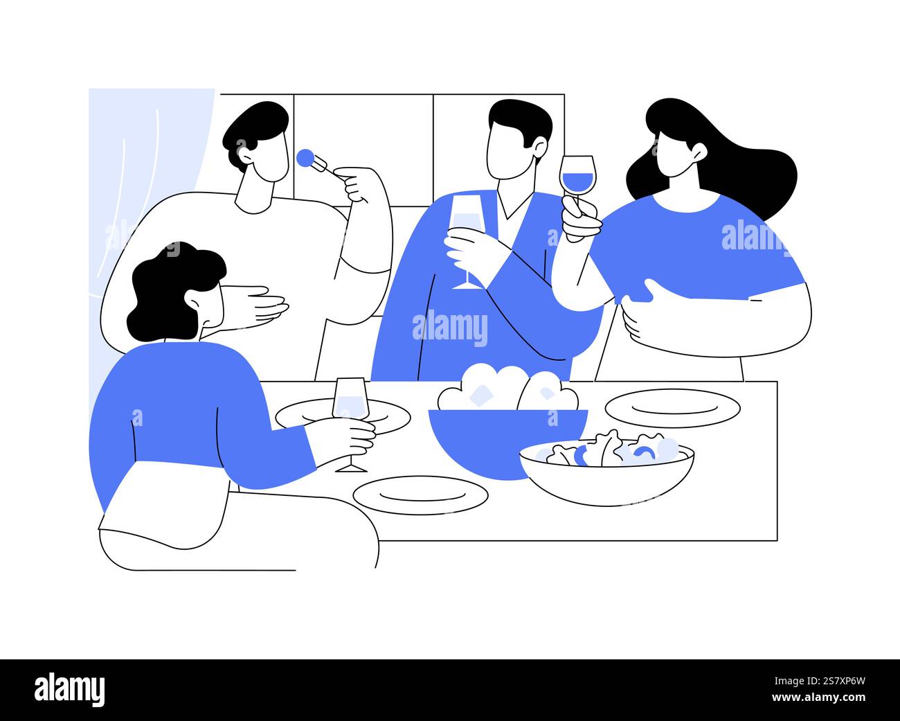 Prepare Sunday brunch isolated cartoon vector illustrations Stock ...