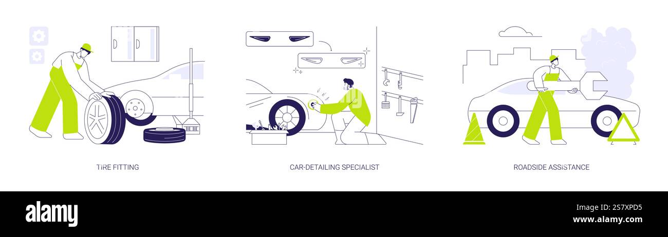 Vehicle maintenance abstract concept vector illustrations Stock Vector ...