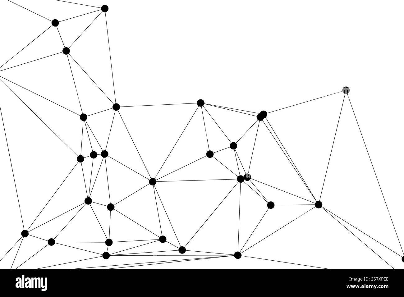 Abstract Polygonal Mesh with Black Nodes and Thin Lines, Creating a ...