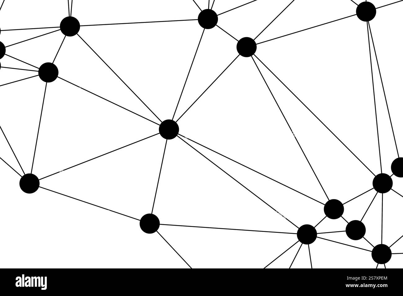 Abstract Polygonal Mesh with Black Nodes and Thin Lines, Creating a ...