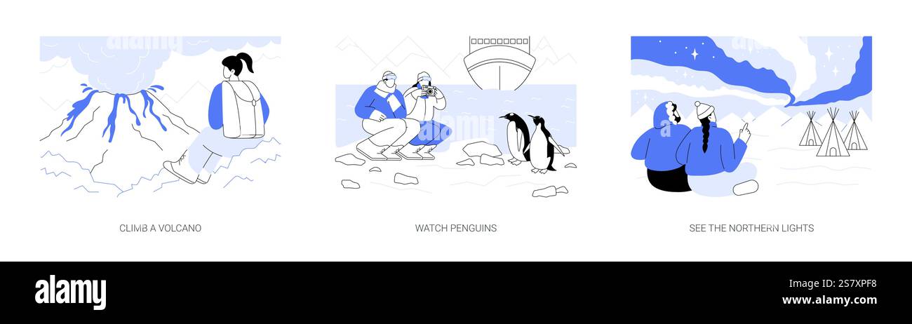 Exotic travel destination isolated cartoon vector illustrations se ...