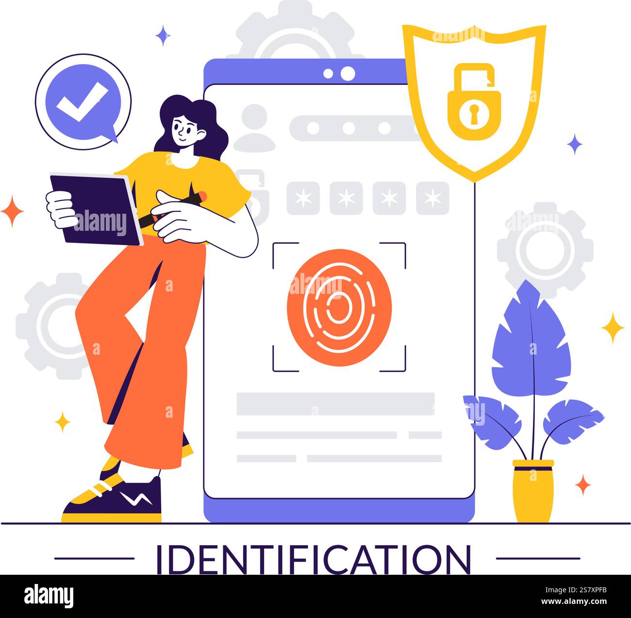 Identification Vector Illustration of an Identity Card Featuring a Photo, Personal Information ...