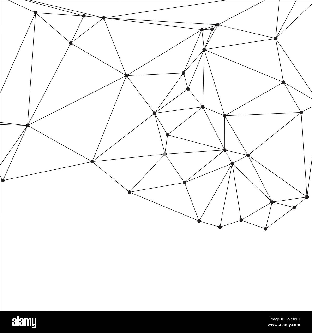 Abstract Polygonal Mesh with Black Nodes and Thin Lines, Creating a ...