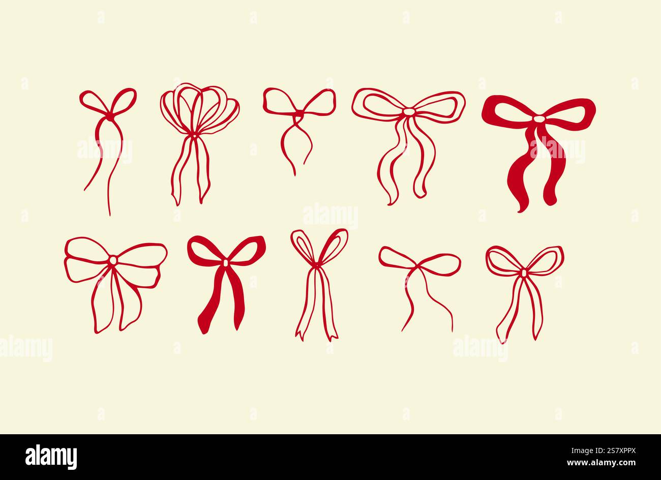 Cherry bow whimsical vector hand drawn illustration Stock Vector Image ...