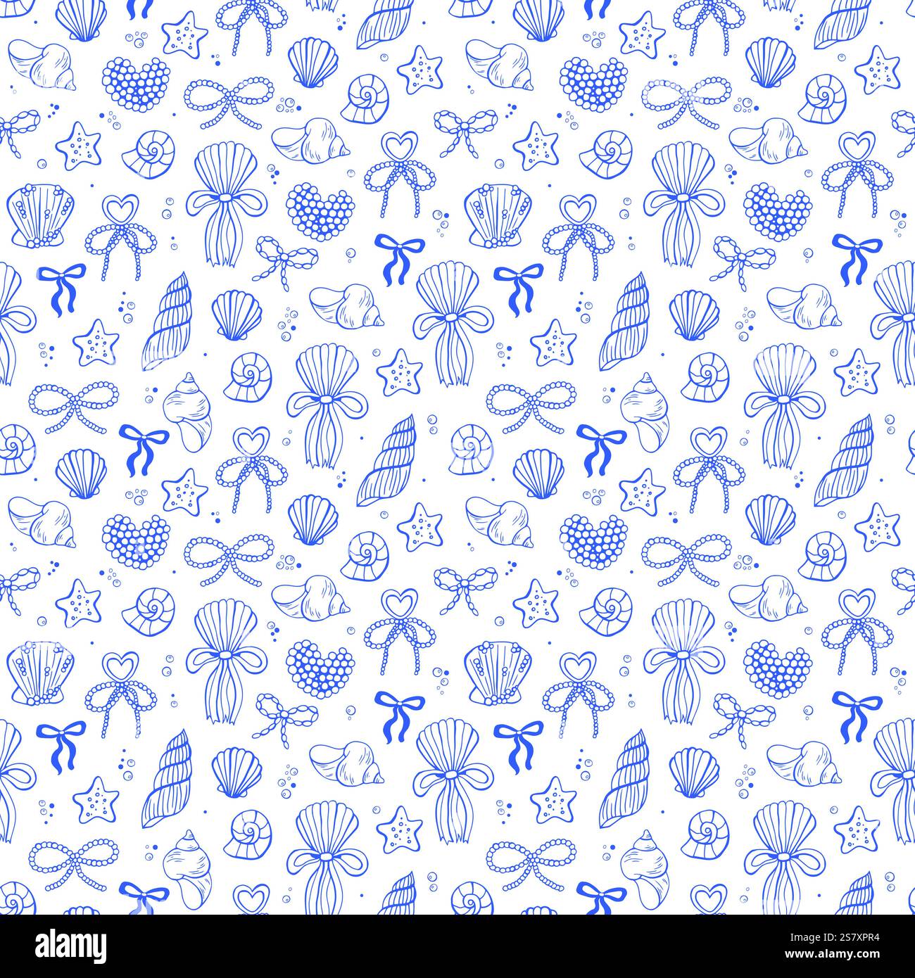 Mediterranean modern seamless patern with sketch style illustrations ...