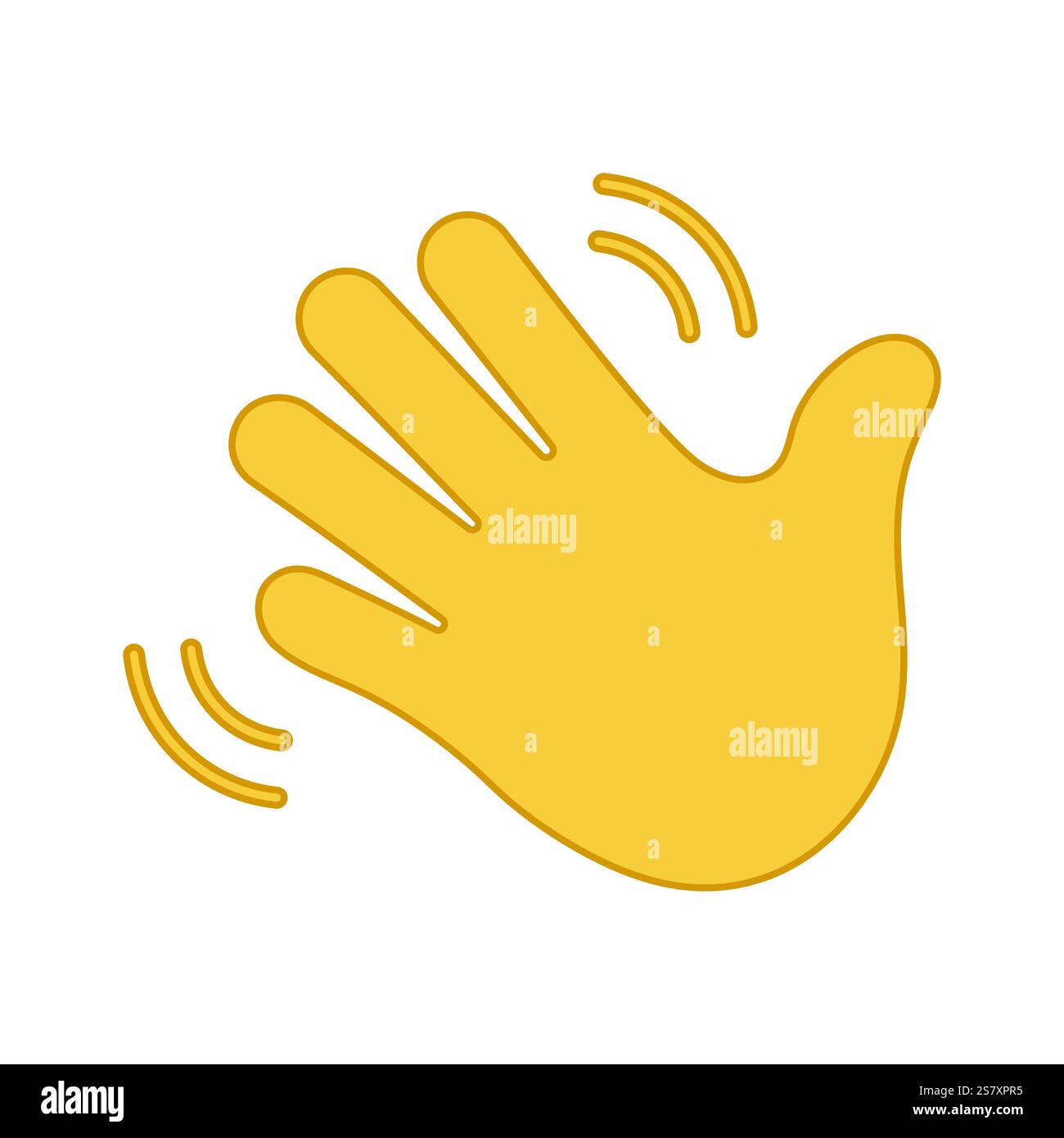 Waving Hand Emoji Icon. Friendly Greeting Sign. Gesture of Hello or ...
