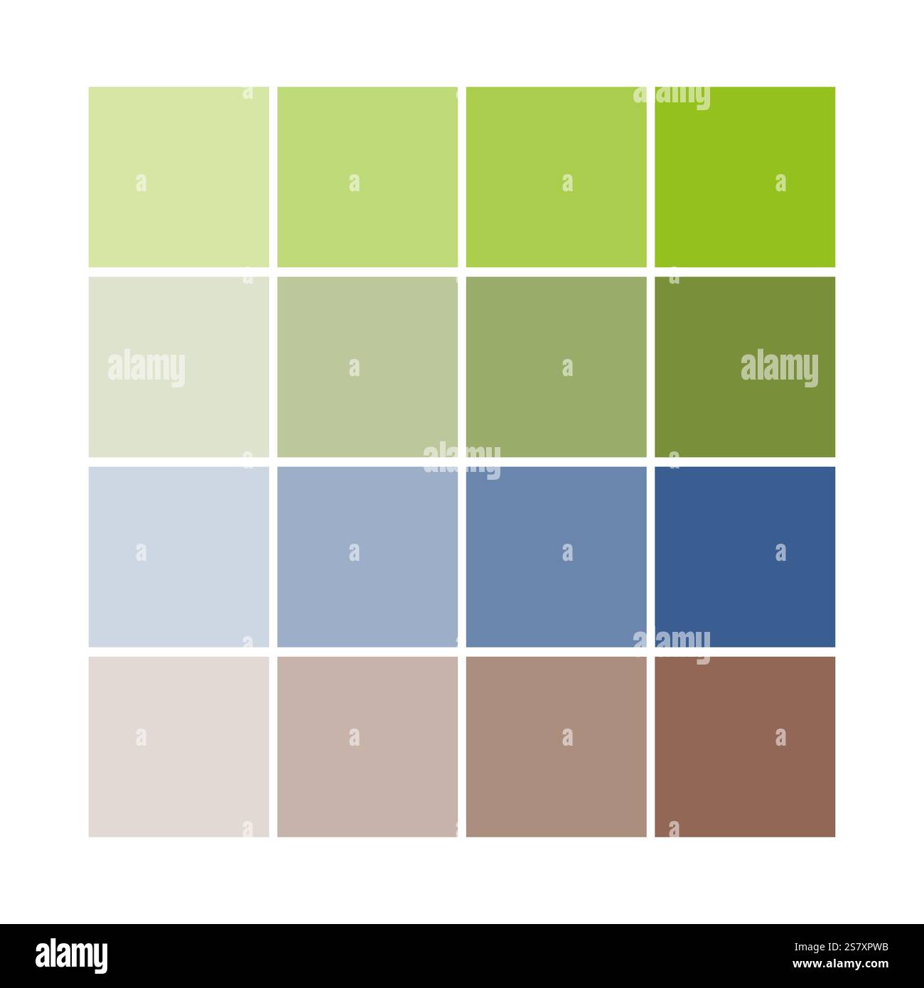 Green blue palette. Gradient color swatches. Modern vector grid. Pastel ...