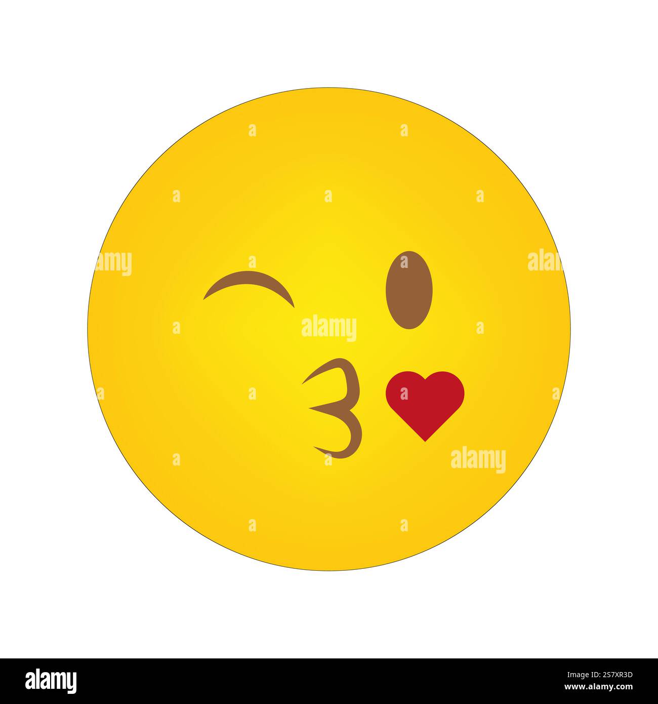 Kissing face emoji. Yellow emoticon with heart. Cute vector smiley ...