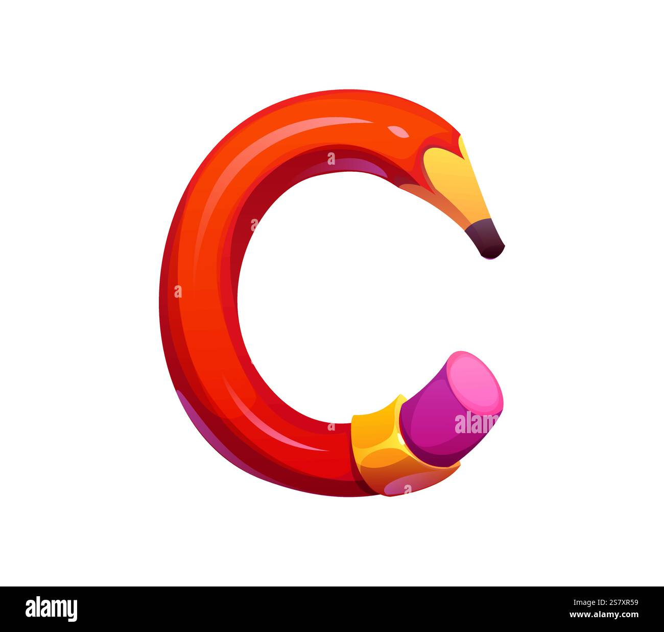 School education font pencil stationery C letter. Child education funny ...