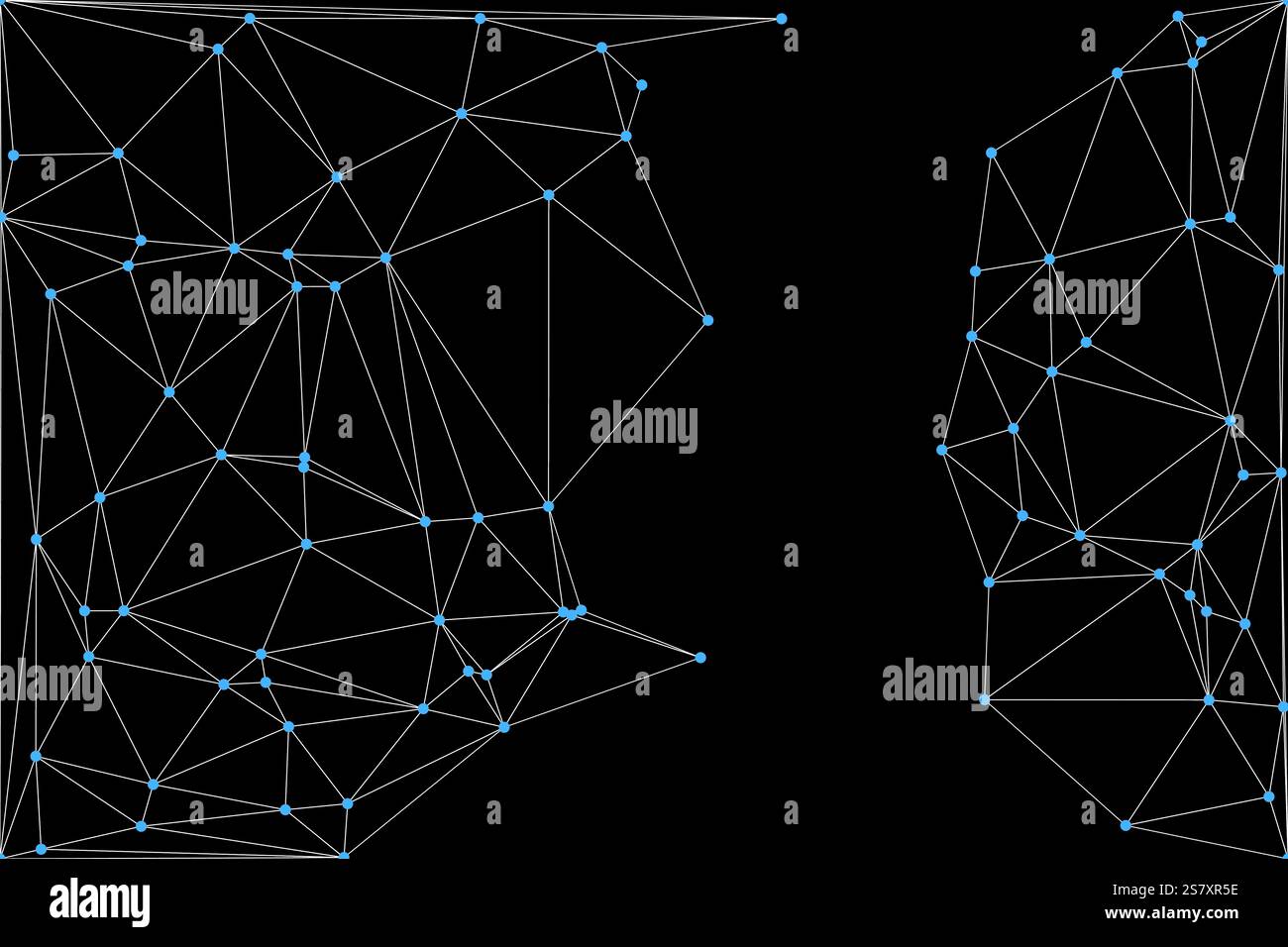 Dark Low Poly Wireframe Backgrounds with Blue and Gray Points for ...