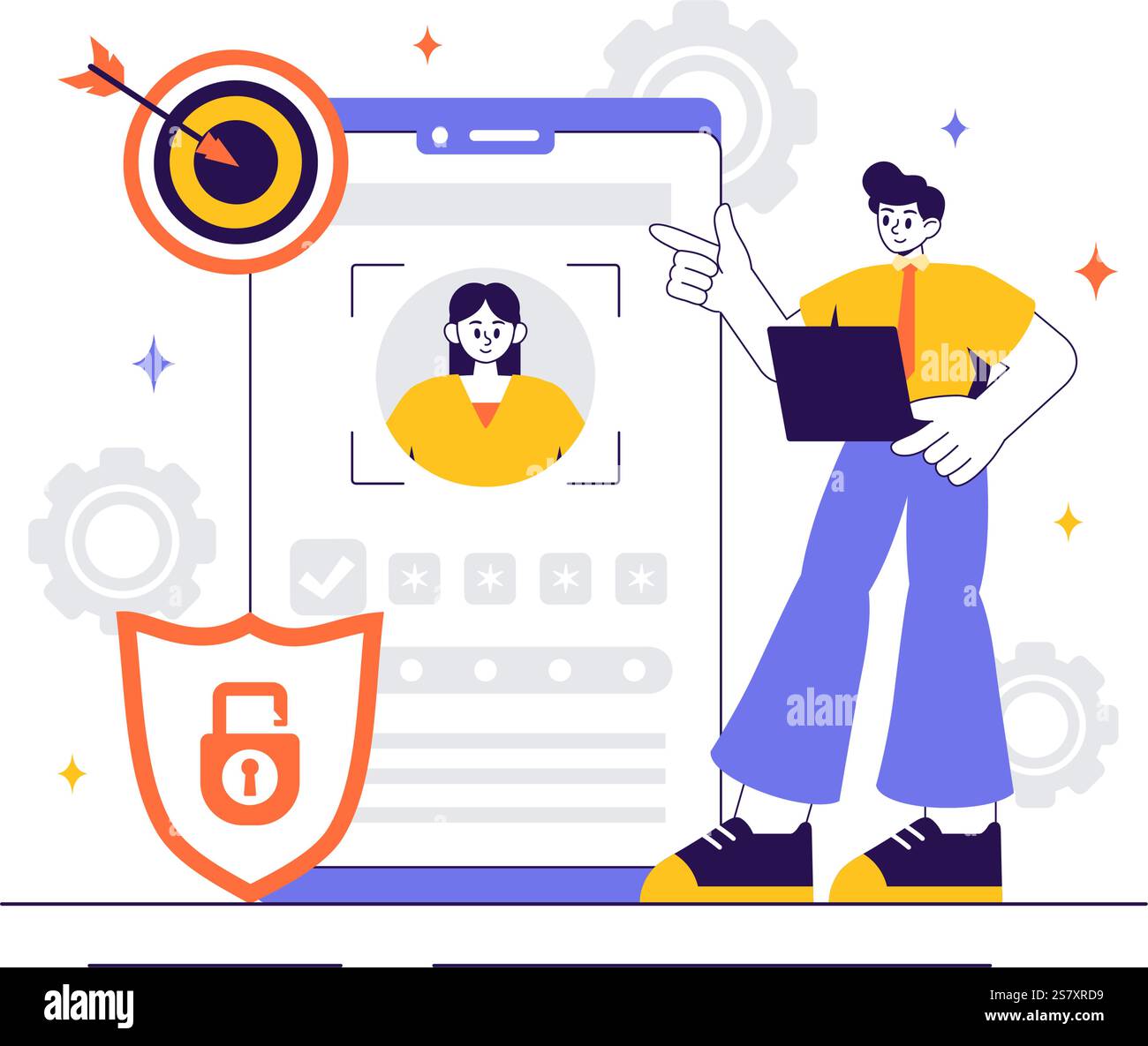 Identification Vector Illustration of an Identity Card Featuring a Photo, Personal Information ...