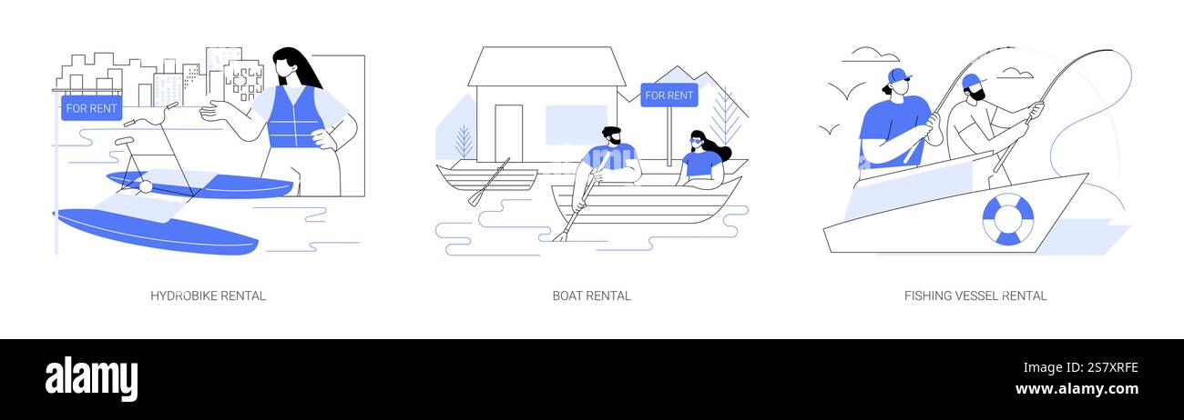 Boat rental isolated cartoon vector illustrations se Stock Vector Image ...