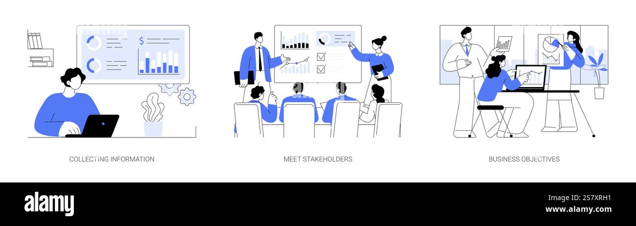 Business analysis isolated cartoon vector illustrations se Stock Vector ...