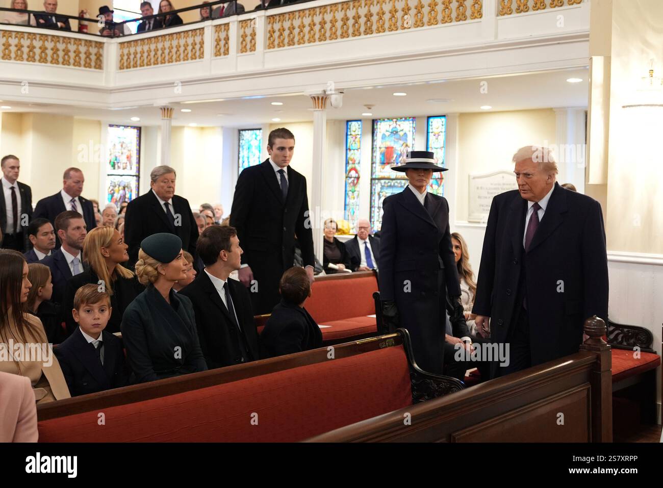 President-elect Donald Trump, Melania Trump and Barron Trump arrive for ...
