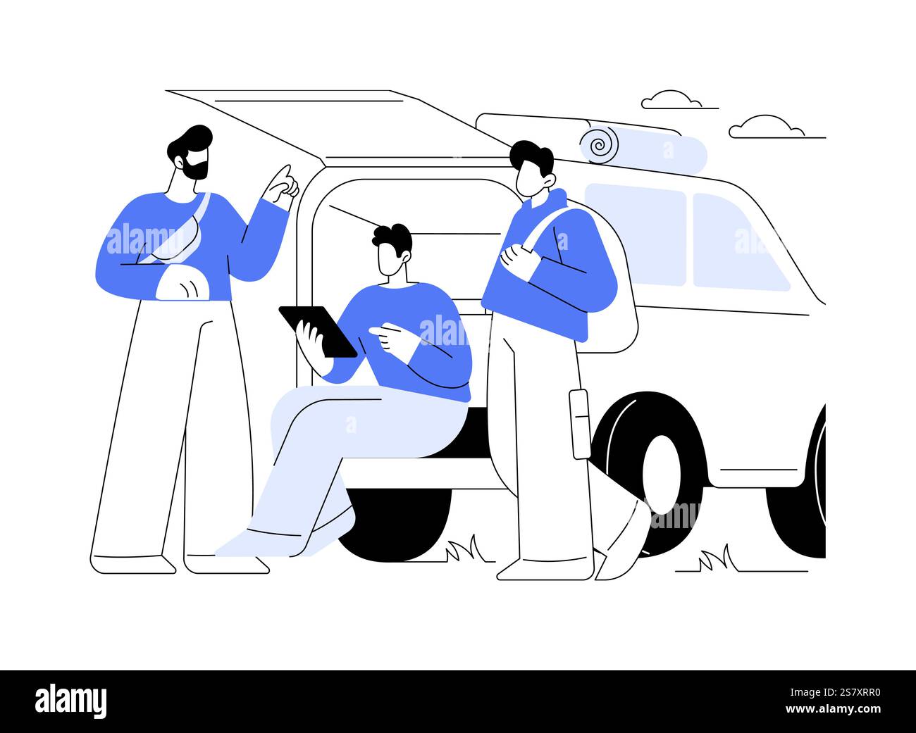 Road tripping isolated cartoon vector illustrations Stock Vector Image ...