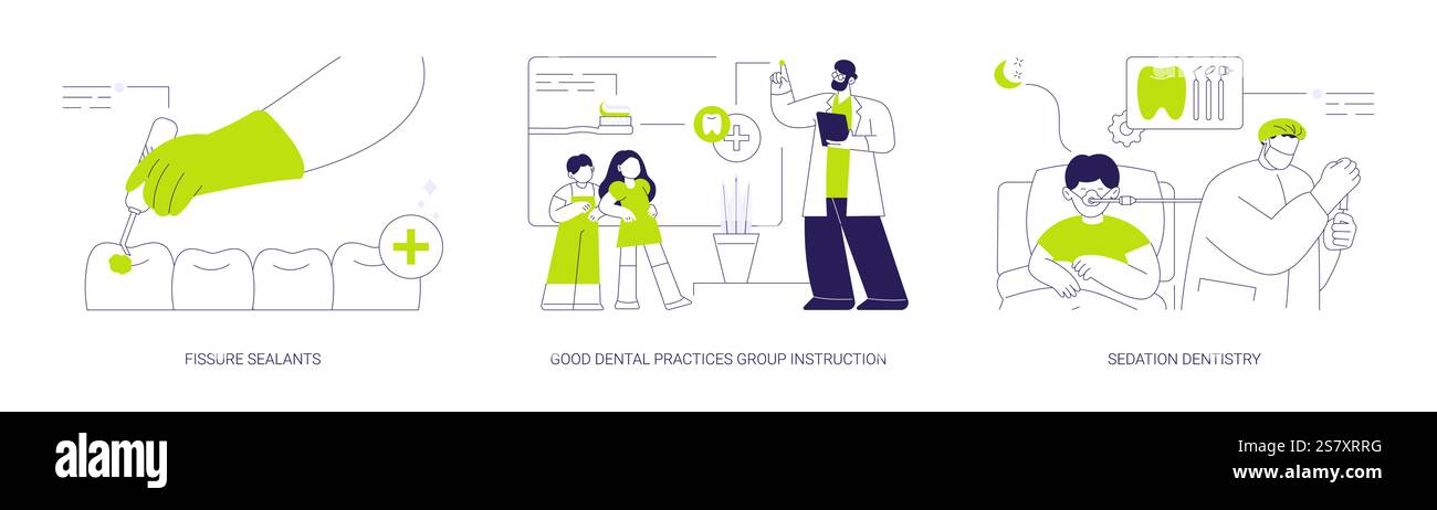 Pediatric dentistry abstract concept vector illustrations Stock Vector ...