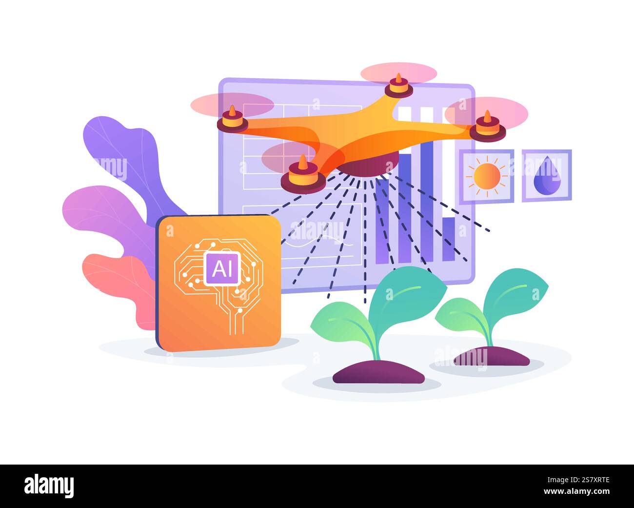 AI-Powered Irrigation Management abstract concept vector illustration ...
