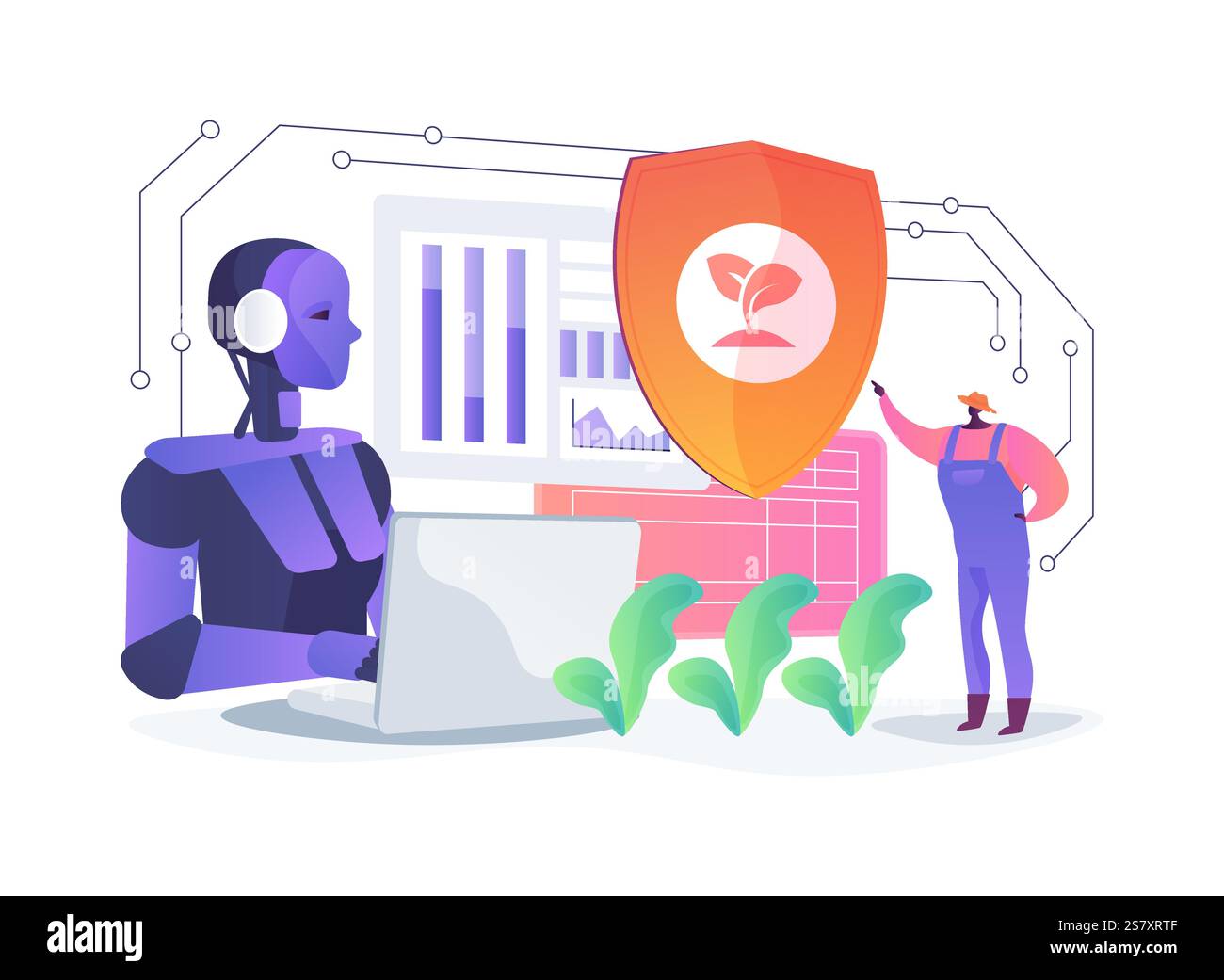 AI-Data-Driven Crop Insurance abstract concept vector illustration ...