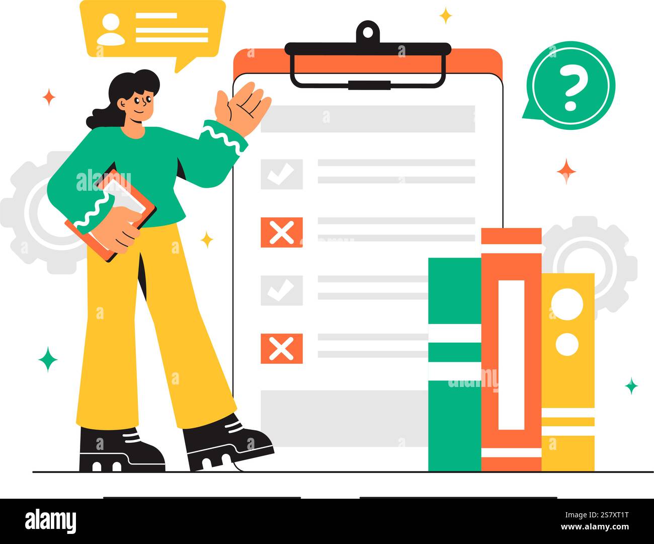 Examination Paper Vector Illustration Featuring an Online Exam, Answer ...