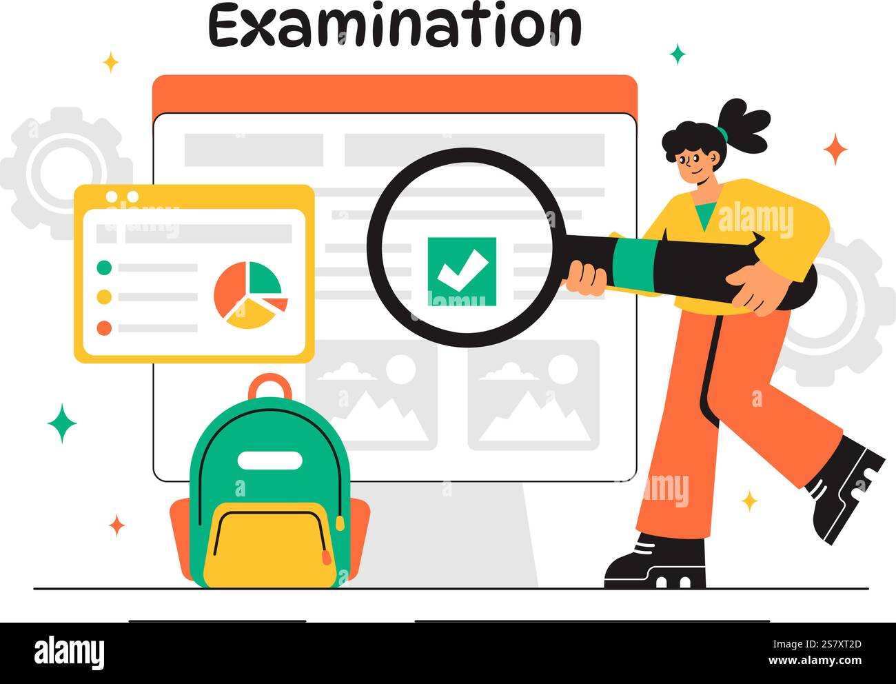 Examination Paper Vector Illustration Featuring an Online Exam, Answer ...