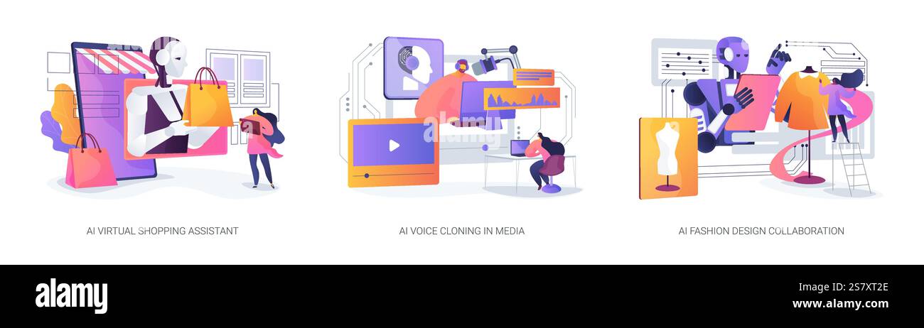 AI Transforming Creativity and Commerce abstract concept vector ...
