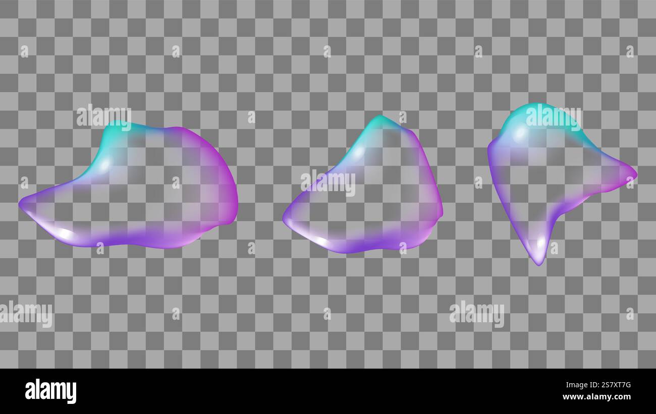 Transparent liquid forms water drops isolated set. Reflecting light in ...