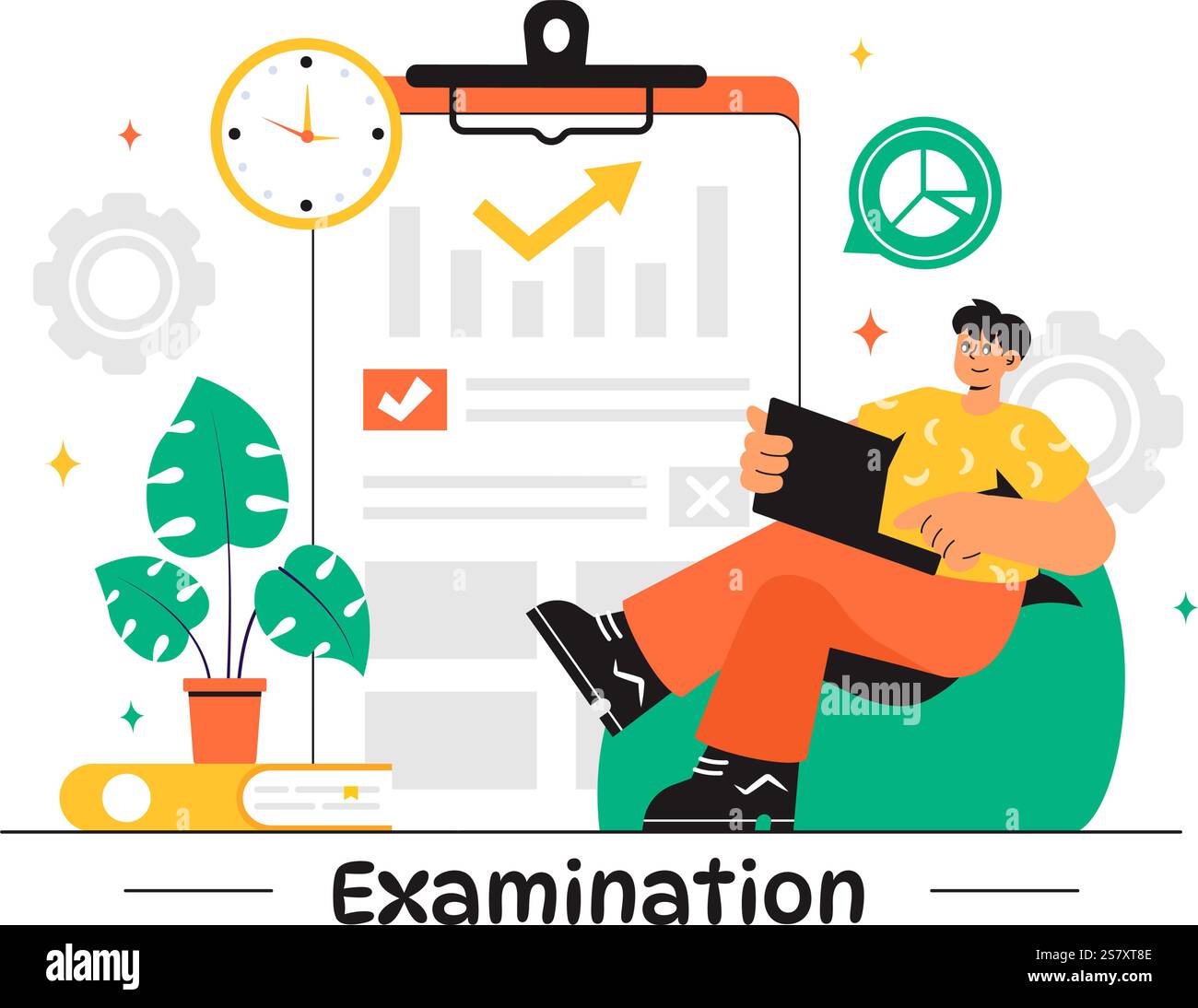Examination Paper Vector Illustration Featuring an Online Exam, Answer ...
