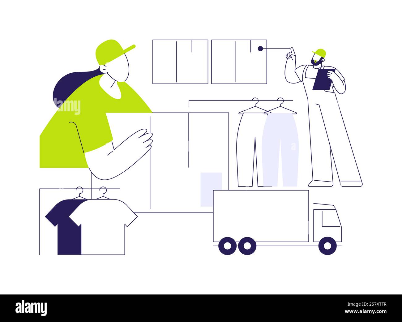 Garment delivery abstract concept vector illustration Stock Vector ...