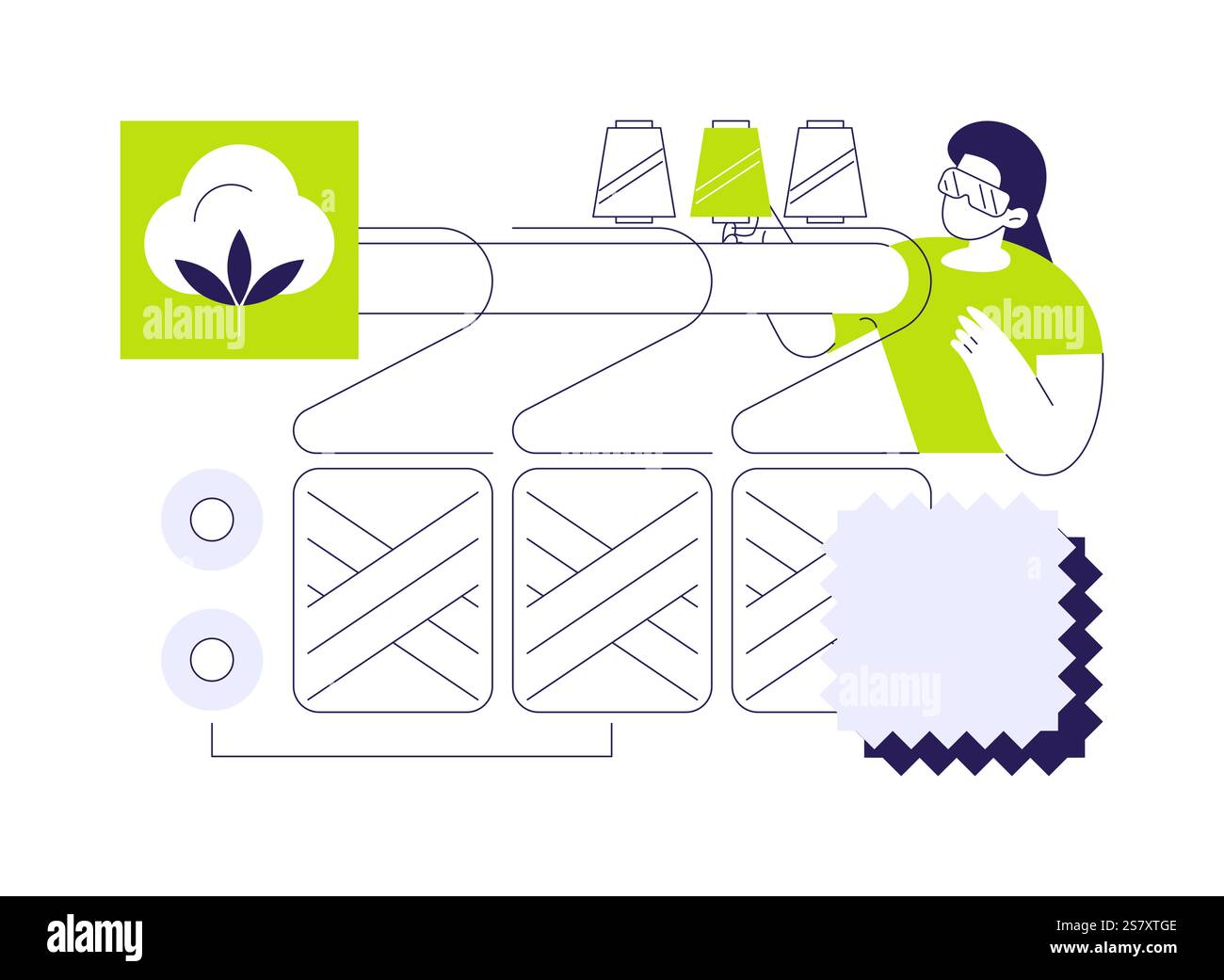 Cotton spinning abstract concept vector illustration Stock Vector Image ...