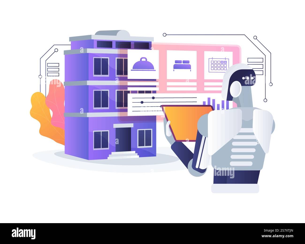 AI-Streamlined Staff Scheduling abstract concept vector illustration ...