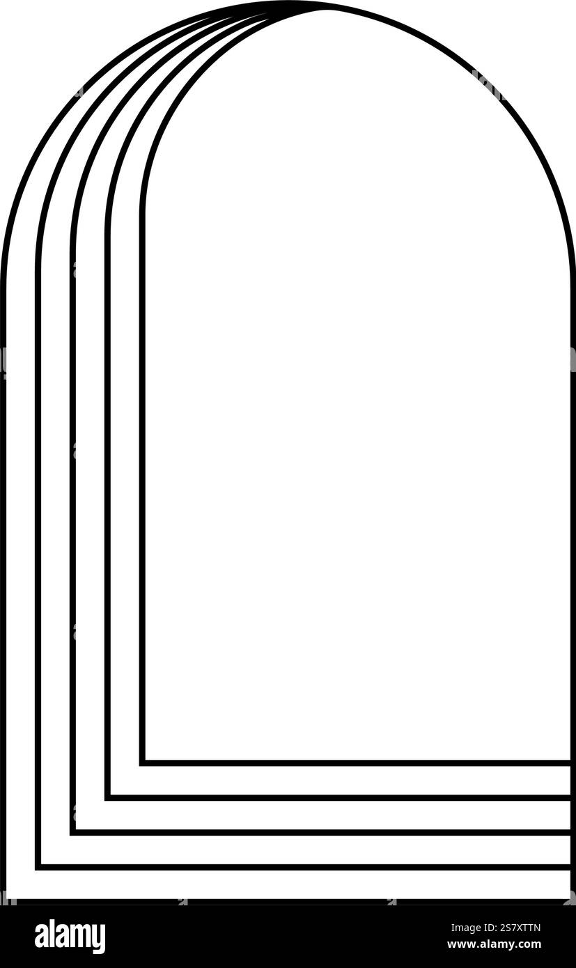 Concentric arch frames isolated on white background. Geometric arc ...