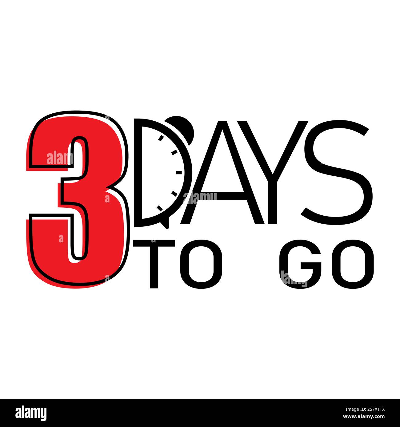 Countdown timer icon. Number three display. Bold 3 numeral focus ...