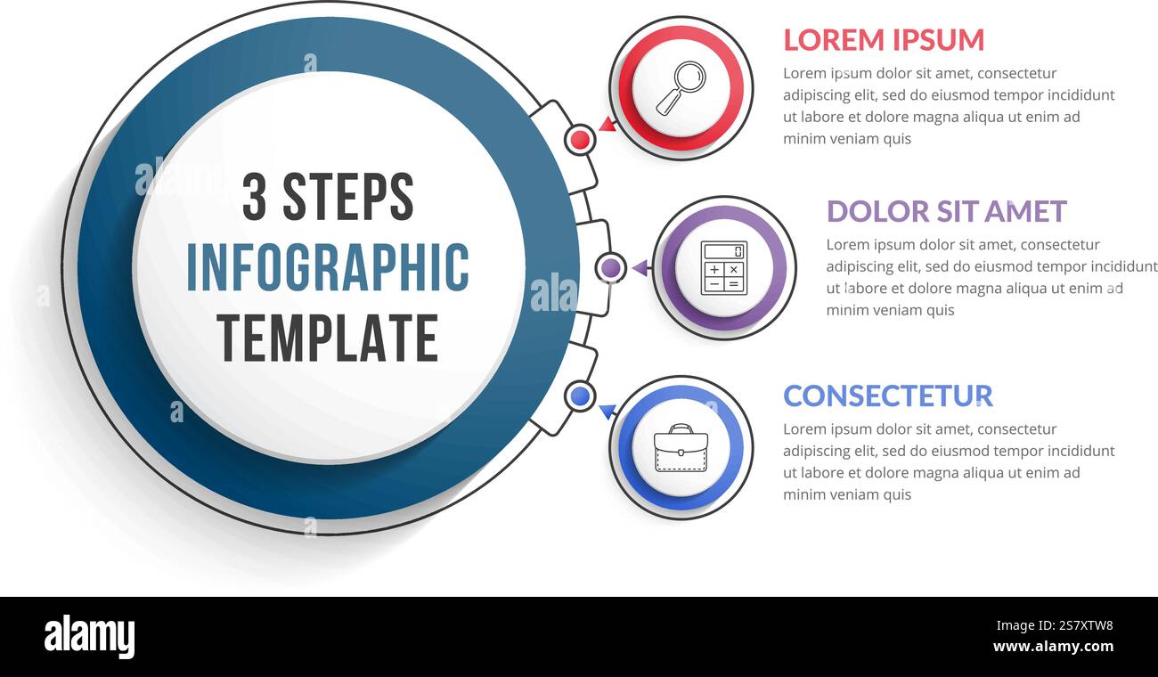 Infographic template with three steps or options, workflow, process ...