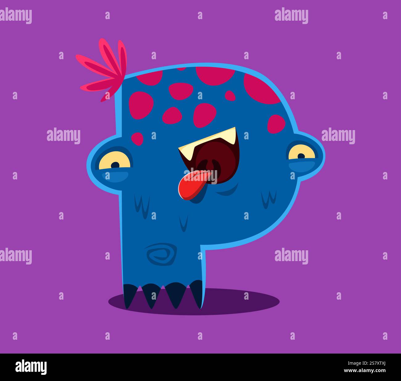 Halloween font letter P spooky monster character. Spooky fantasy ...