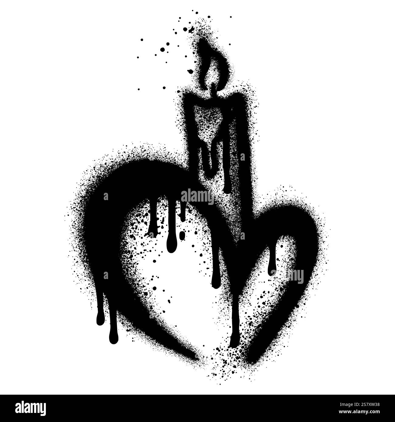 Candle graffiti with black spray paint. vector illustration Stock ...