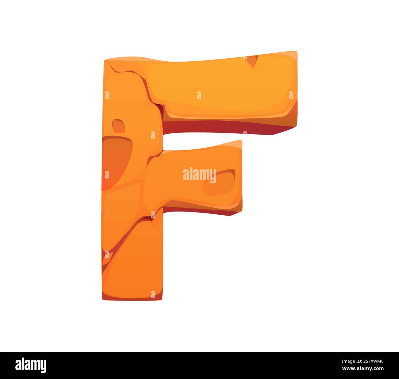 Cartoon Egyptian font stone or rock F letter. Africa pharaoh latin ...