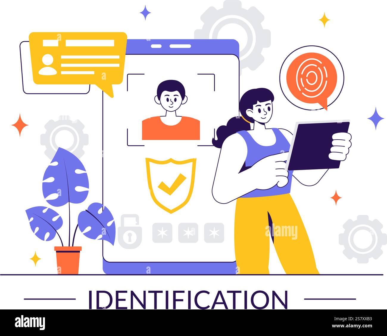 Identification Vector Illustration of an Identity Card Featuring a Photo, Personal Information ...
