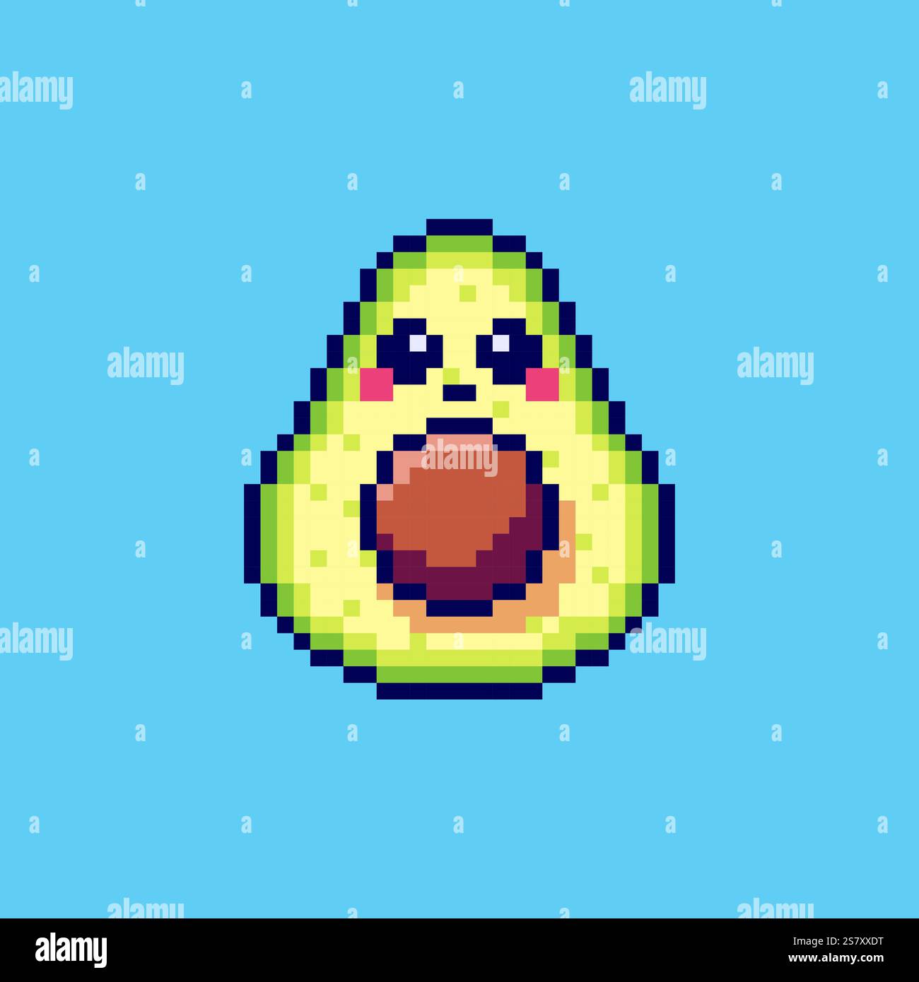 Pixel art Cute Avocado Character game asset design Stock Vector Image ...